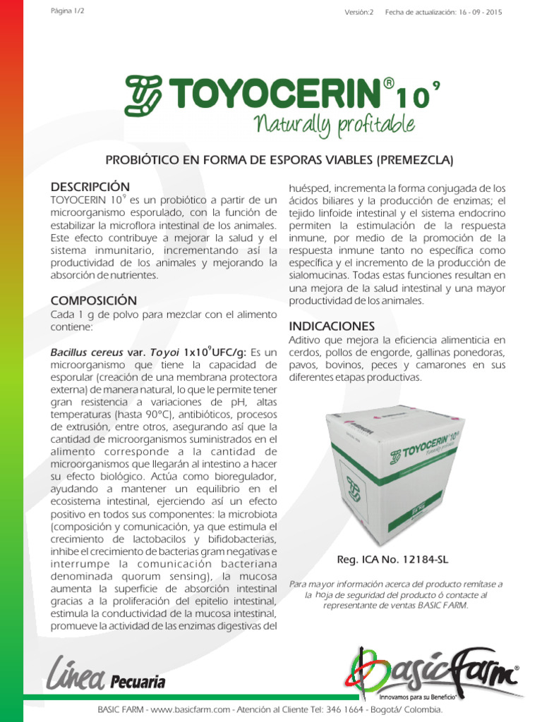 FT Toyocerin | PDF | Microbiología | Especialidades Medicas