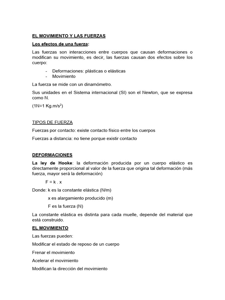 El Movimiento y Las Fuerzas | PDF | Fuerza | Imán