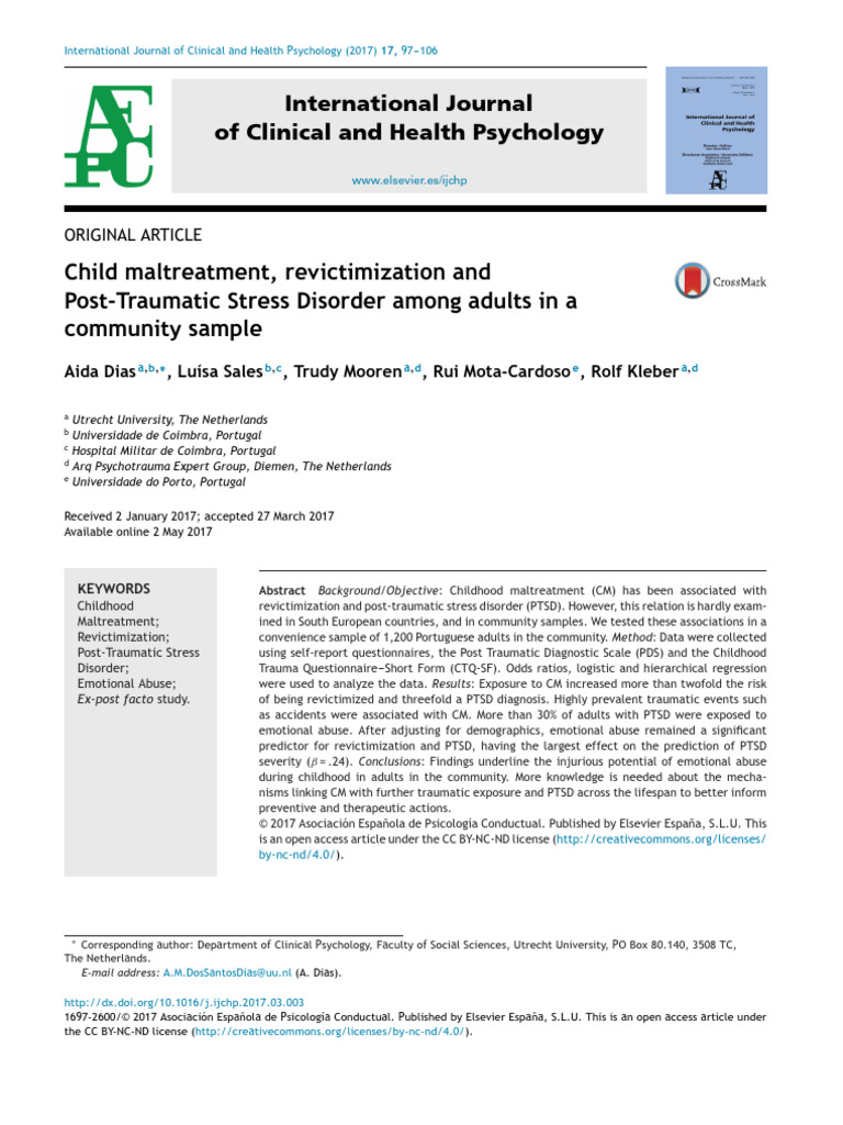 Child Maltrearment, Revictimization | PDF | Psychological Trauma ...