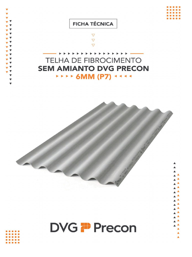 Ficha-Tecnica-Telha-de-Fibrocimento-sem-Amianto-DVG-Precon-6mm-P7 | PDF ...