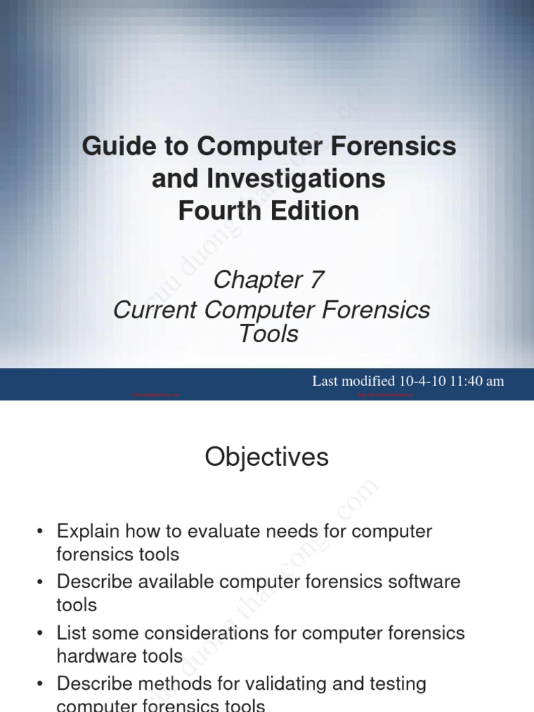 Khoa Hoc Phap Ly So Ho Dac Hung Ch07 Current Computer Forensics Tools (Cuuduongthancong - Com ...