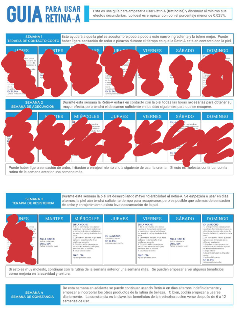 Guia para usar Retin-A de 4 semanas | PDF