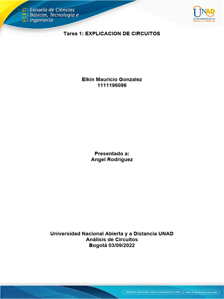 UNAD | PDF | Vector Euclidiano | Red eléctrica