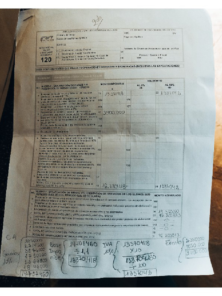 Formulario 120 Ejercicio 1y2 | PDF