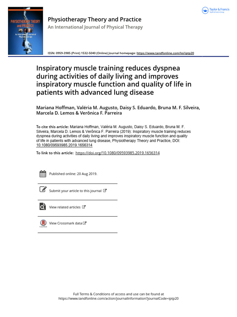 Inspiratory Muscle Training Reduces Dysp | PDF | Physical Therapy ...