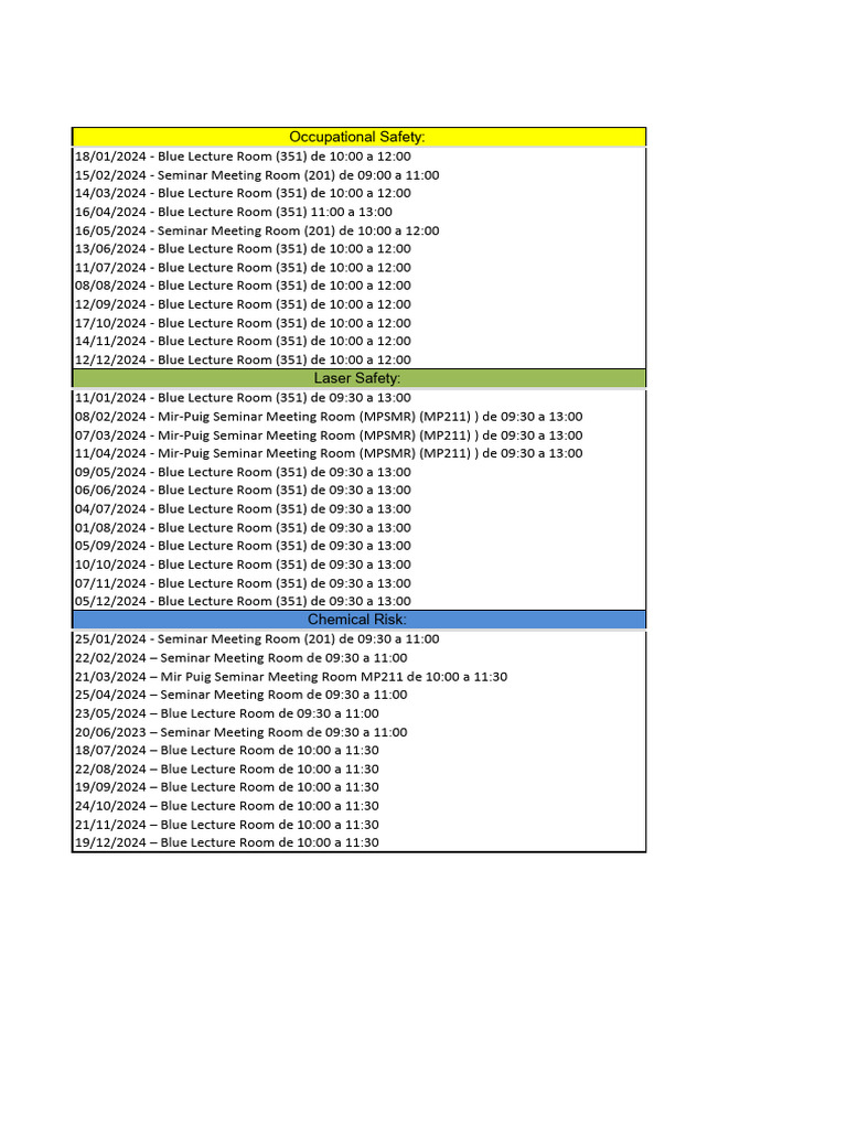 Training Calendar 2024 | PDF
