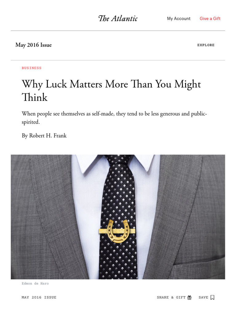 The Role of Luck in Success | PDF | Gratitude | Luck