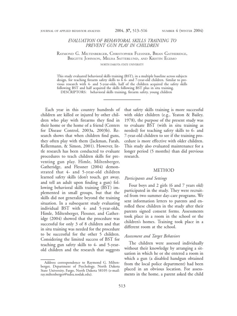 Miltenberger Et Al., 2004 | PDF | Behavioural Sciences