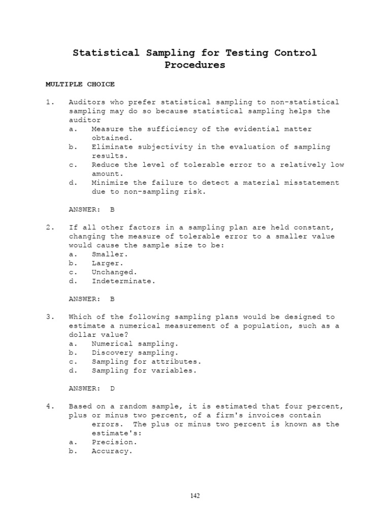 Ch09-Statistical Sampling For Testing Control Procedures | PDF ...
