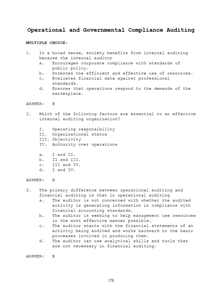 Ch16-Operational and Governmental Compliance Auditing | PDF | Audit | Auditor's Report