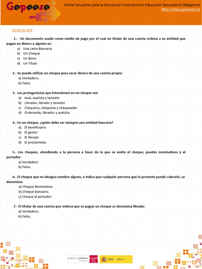 TEST_12_Cheques | PDF | Cheque