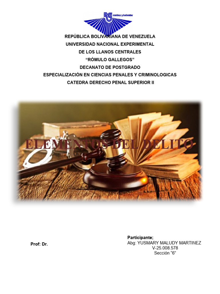 El Delito y sus elementos | PDF | Derecho penal | Ley Pública