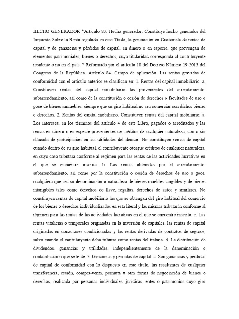 Hecho Generador | PDF | Inversiones | Impuestos