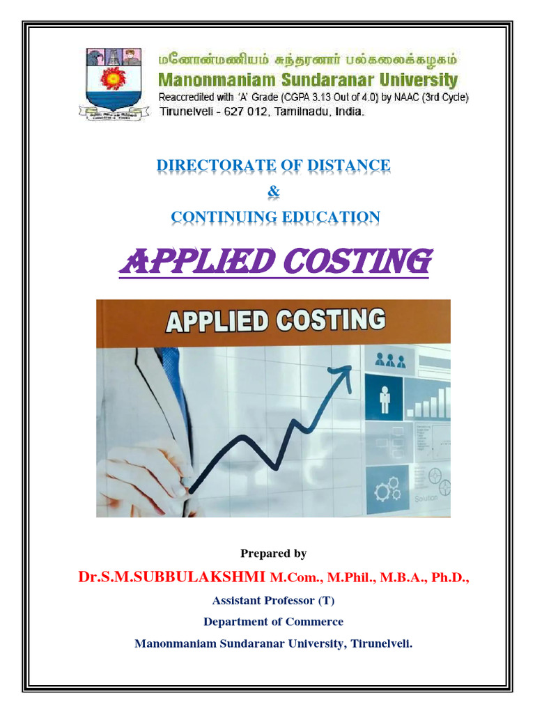 Applied Costing | PDF | Cost Accounting | Financial Accounting