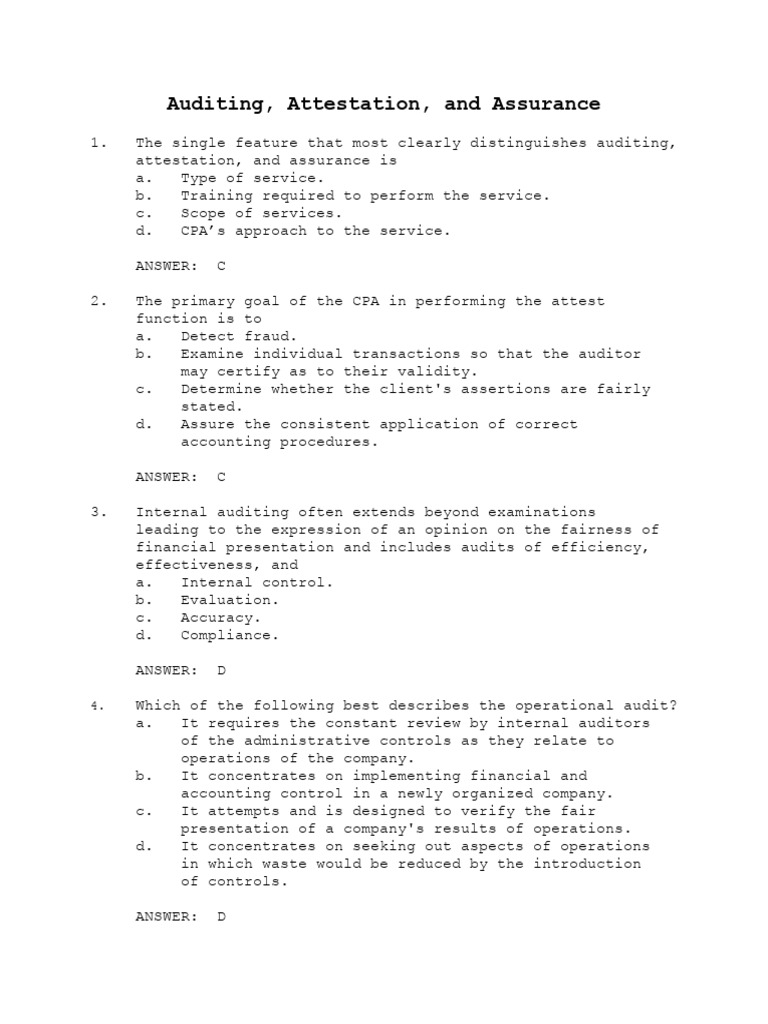 Ch01 Auditing Attestation And Assurance Pdf Audit Auditor S Report