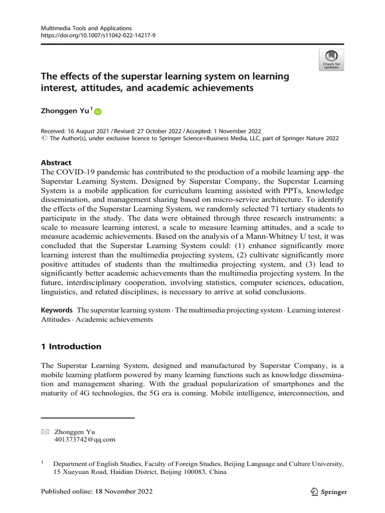 The Effects of The Superstar Learning System | PDF | Learning | Teachers