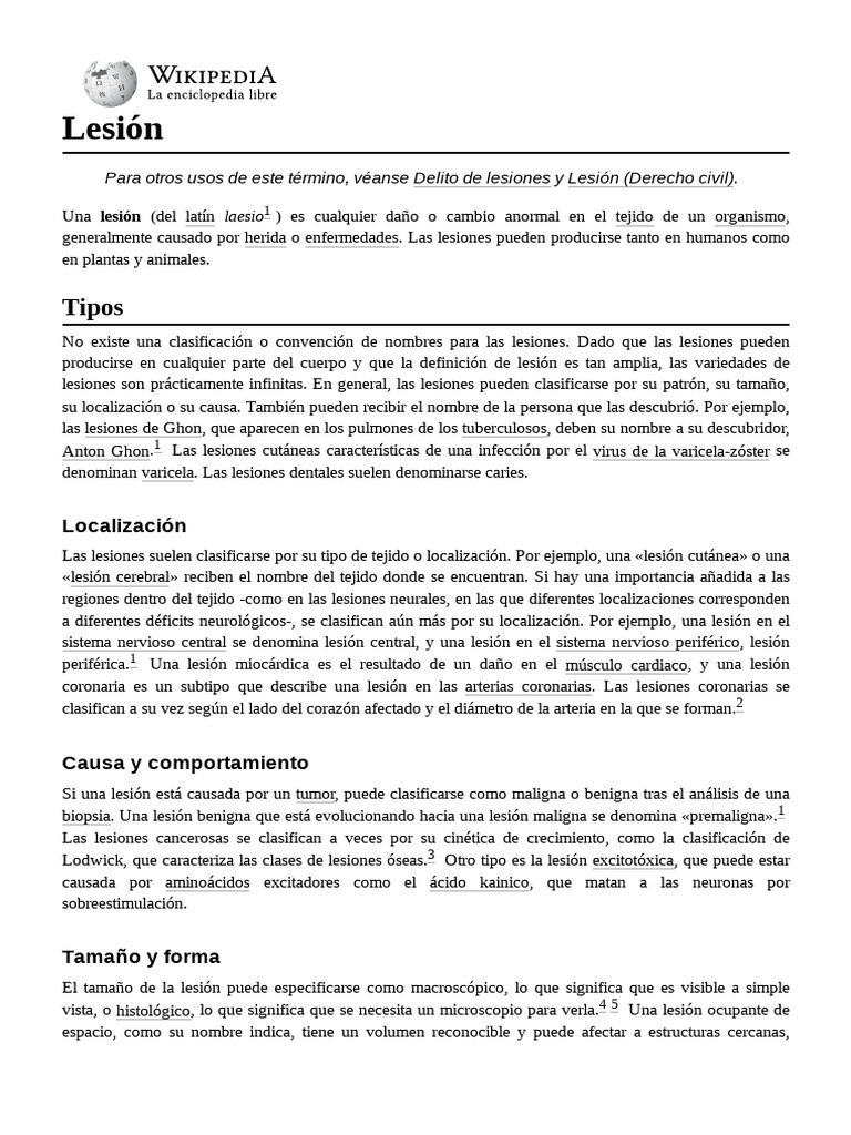 Lesión | PDF | Lesión | Medicina CLINICA