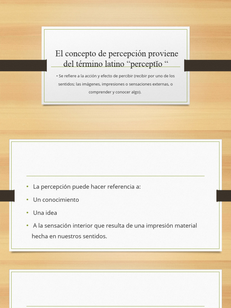 El Concepto de Percepción Proviene Del Término Latino | PDF ...