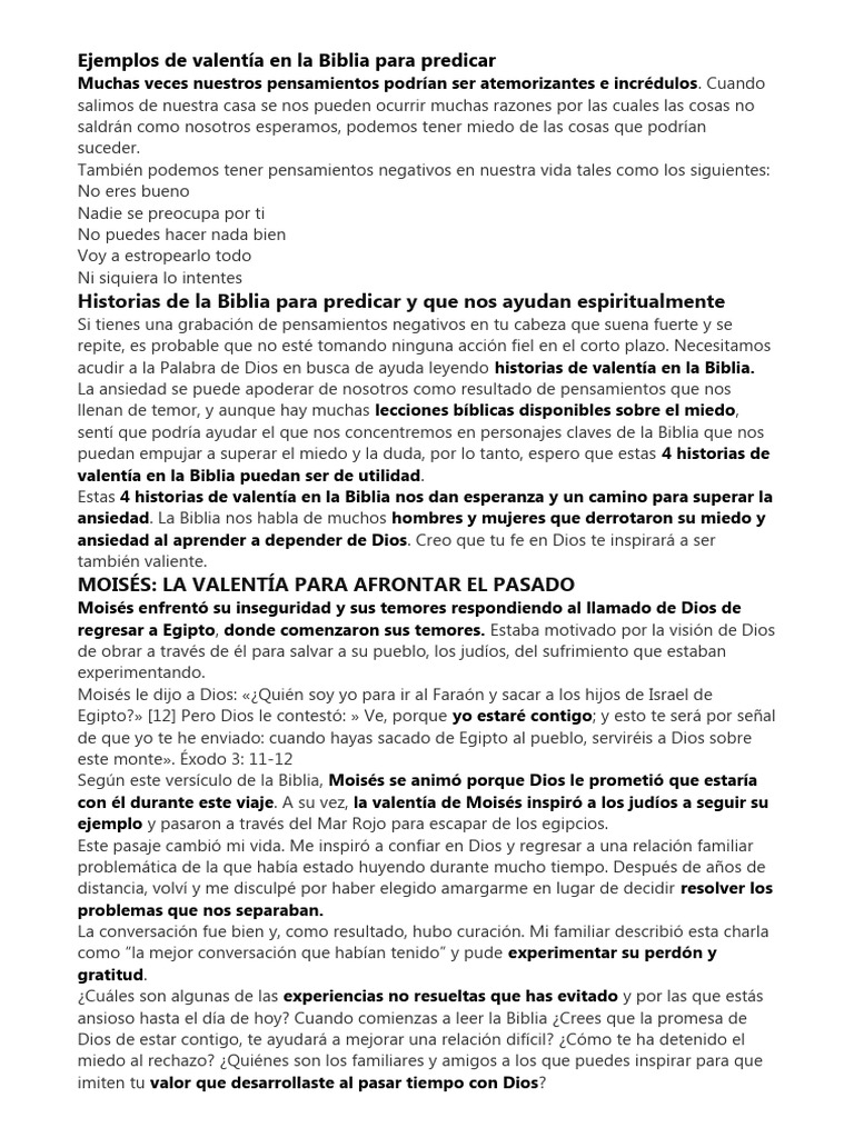 Historias Bíblicas de Valentía | PDF | Esther | Goliat