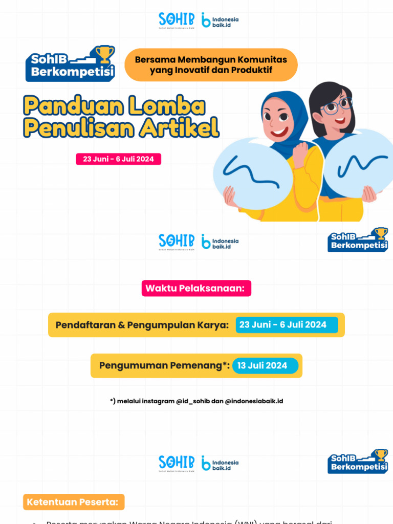 Panduan SohIB Berkompetisi Artikel Juni | PDF