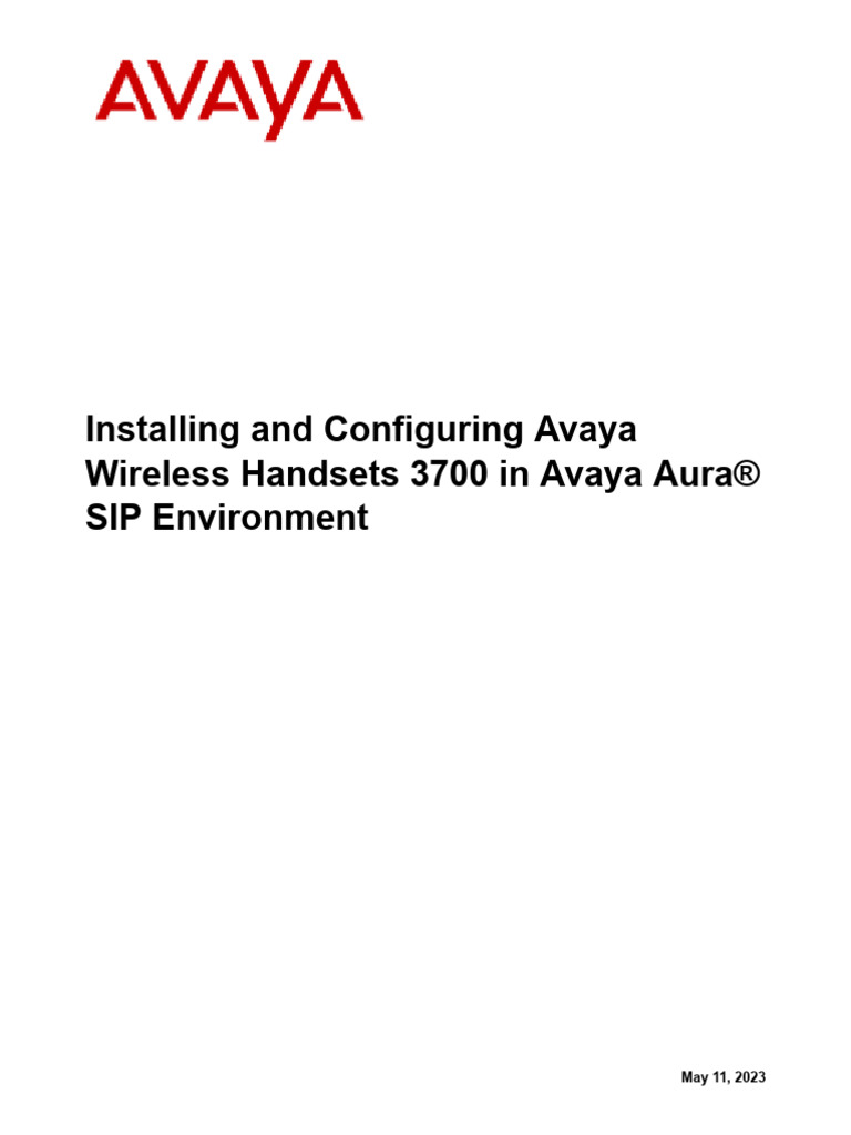 Installing and Configuring Avaya Wireless Handsets 3700 in Avaya Aura ...