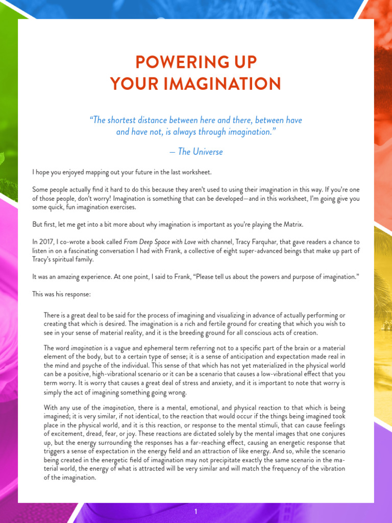 Worksheet 3 Power Up Your Imagination | PDF | Imagination | Feeling
