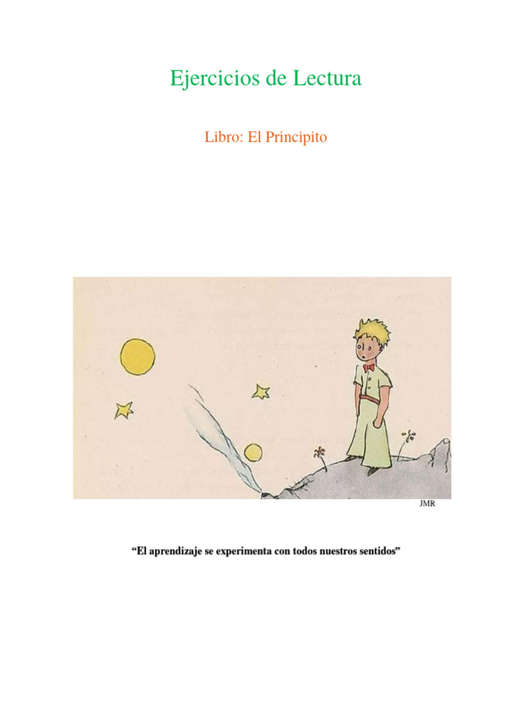 Ejercicios de Lectura EL PRINCIPITO | PDF | El Principito