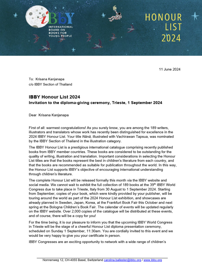 Invitation To HL 2024 Diploma Ceremony (117), Krisana Kanjanapa | PDF | Travel