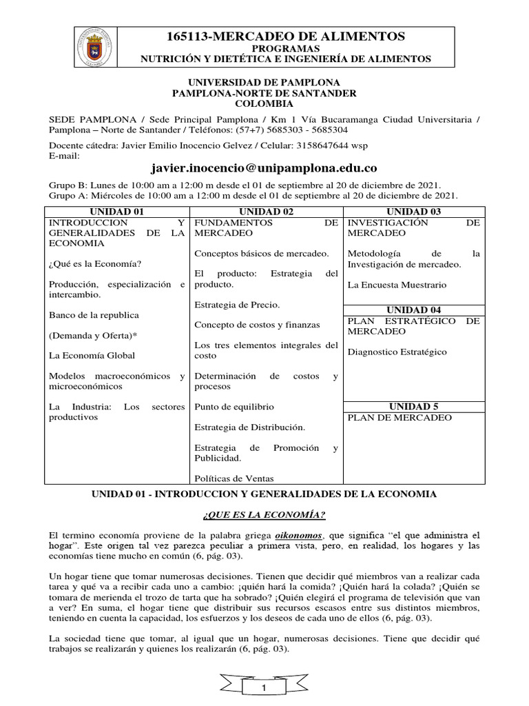 Clases - Vac.165113-Mercadeo Alimentos.2021 | PDF | Mercado (economía ...