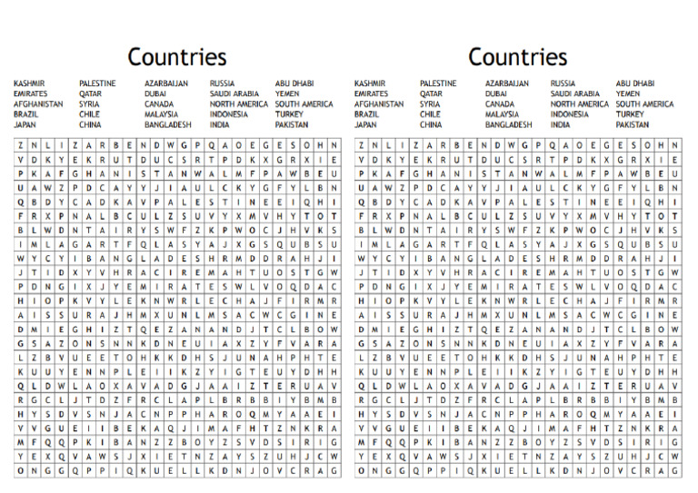 2B Word Search Country | PDF