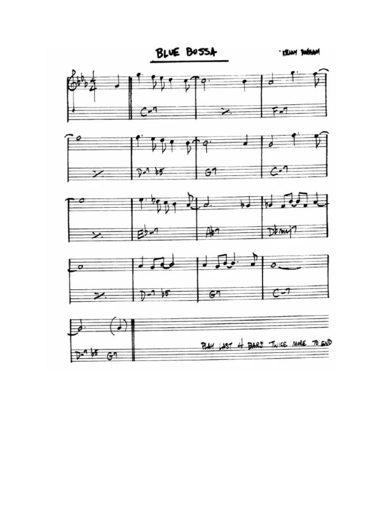 Blue bossa sax | PDF