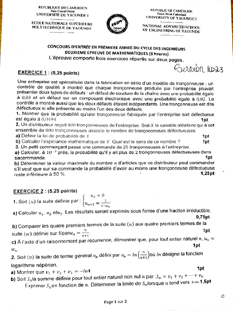Maths 2023 Polytech | PDF