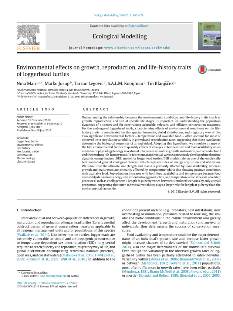 Environmental effects on growth, reproduction, and life-history traits ...