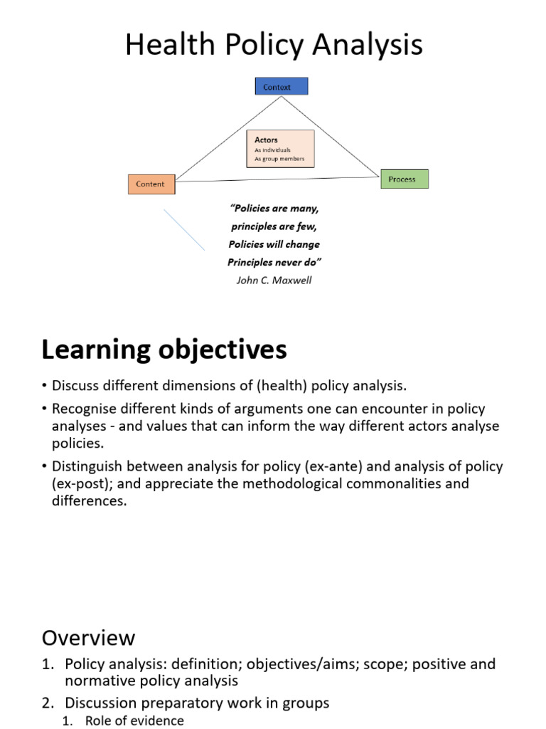 SPD 212 Health Policy Analysis | PDF | Policy Analysis | Policy