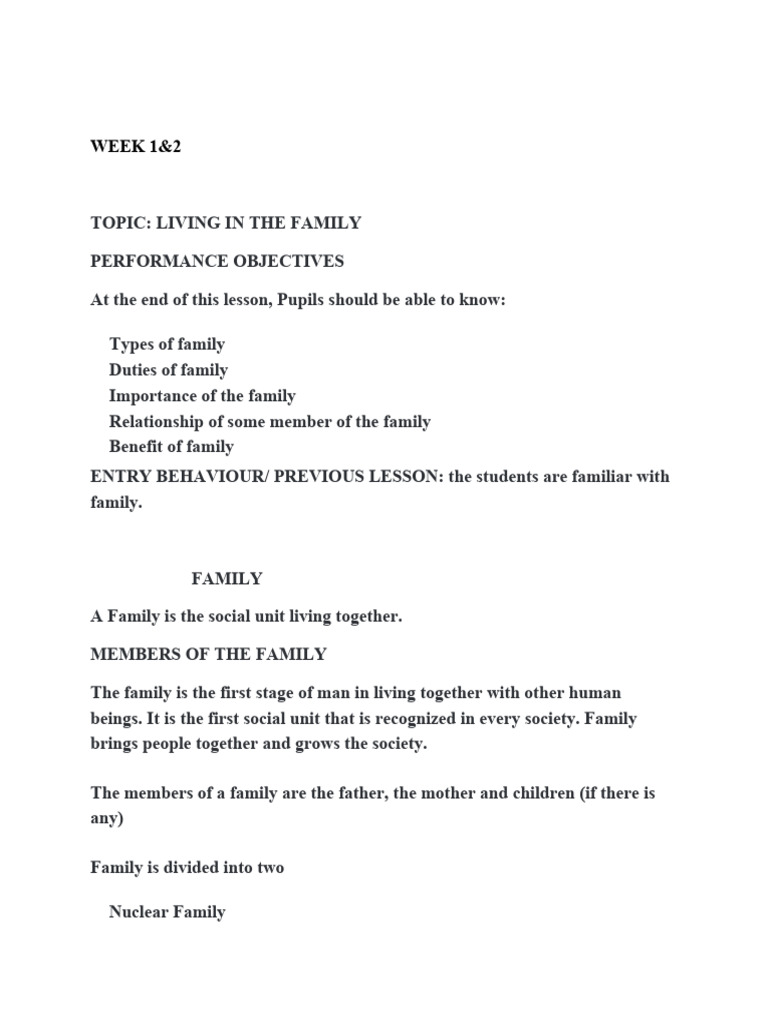 WEEK 1&2 Year 4 Social Science Edit | PDF | Family | Marriage