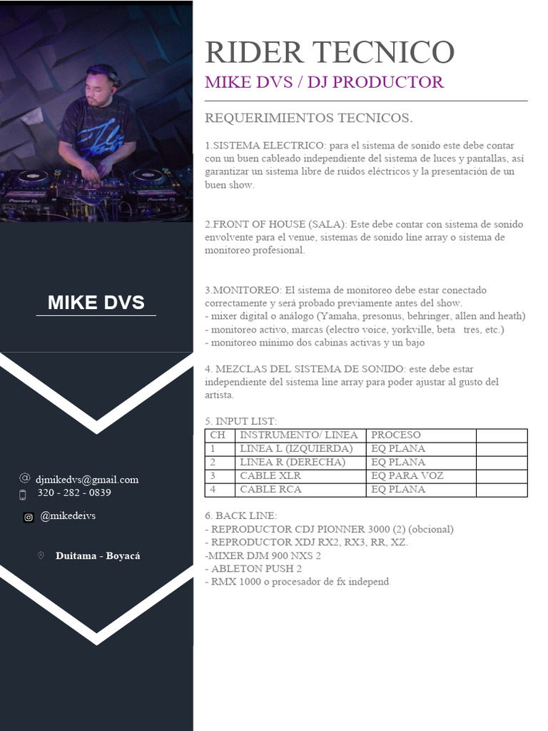 Rider Tecnico Miguel Diaz | PDF | Tecnología