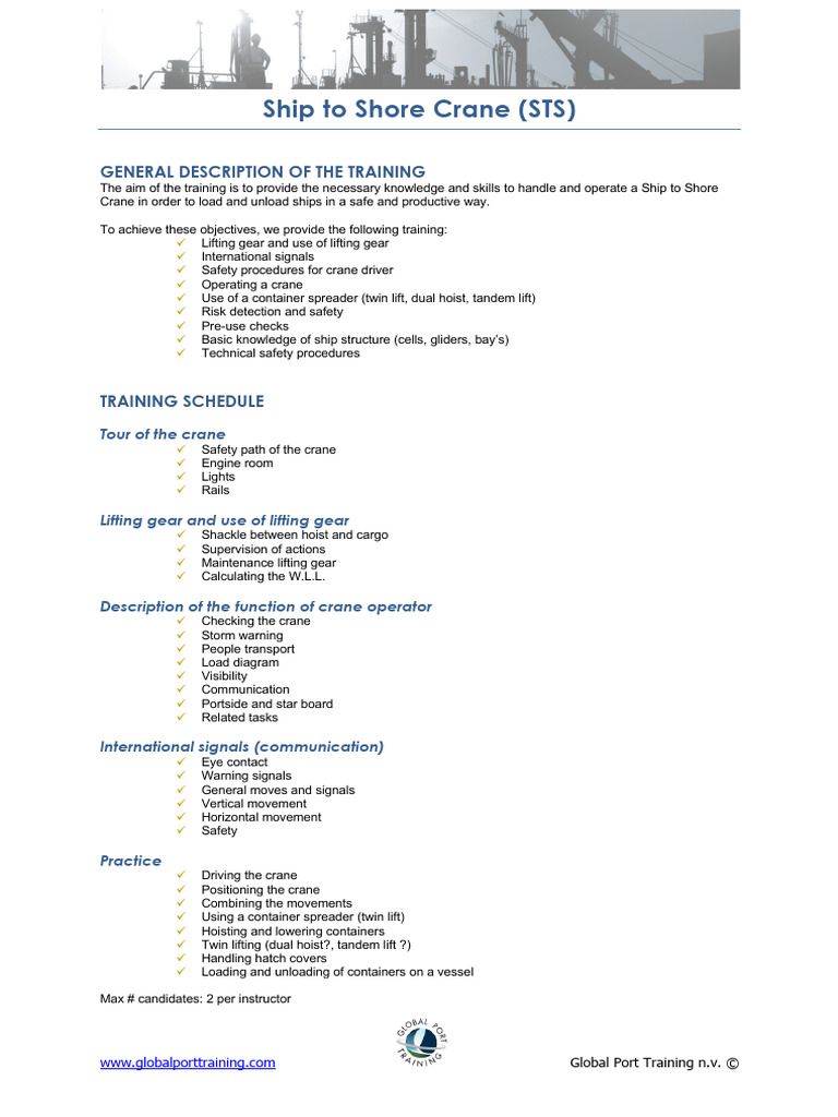 Ship to Shore Crane Operation Training | PDF | Technology & Engineering