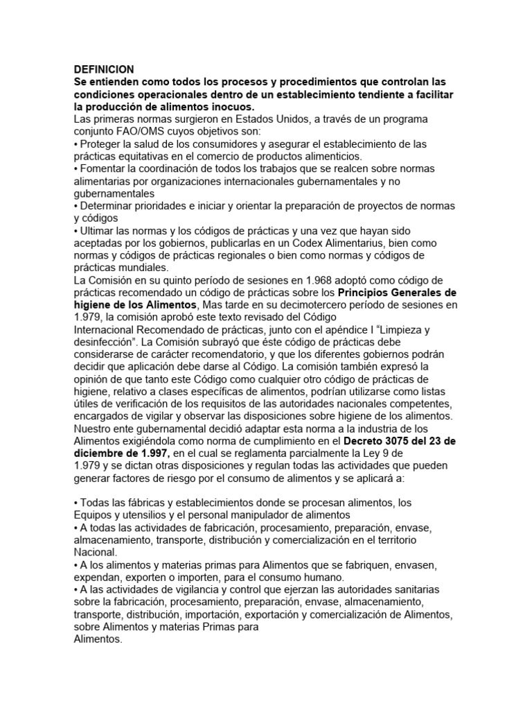 DEFINICION | PDF | Seguridad alimenticia | Alimentos