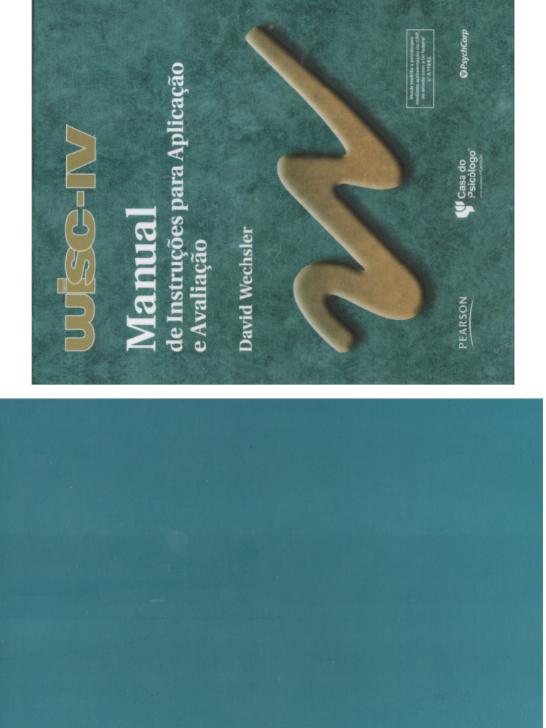 WISC IV - Manual de Instruções para Aplicação e Avaliação | PDF