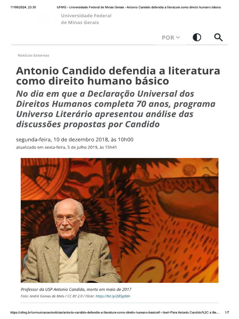 Literatura em Antonio Candido | PDF