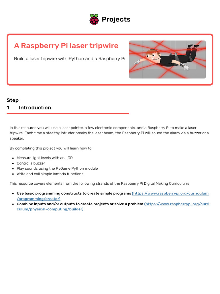 Raspberry. Trip Laser Wire | PDF | Raspberry Pi | Electronic Circuits