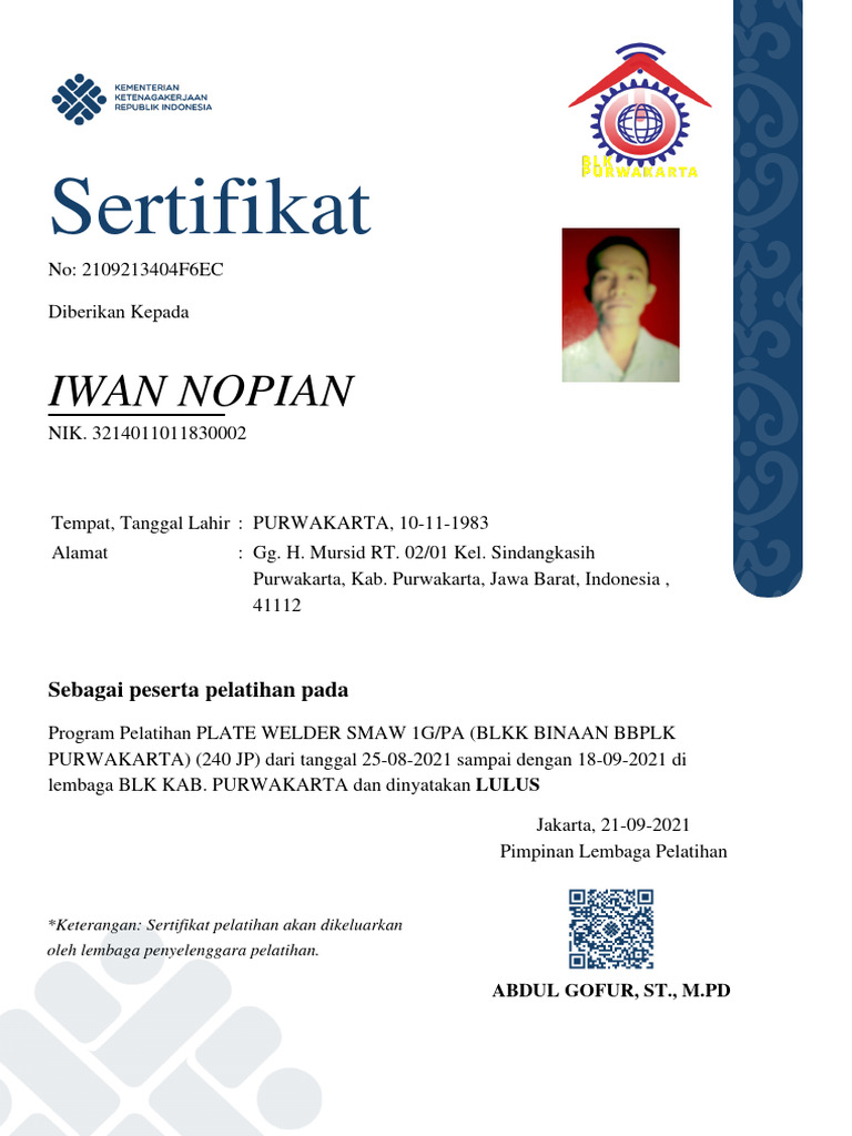 Sertifikat Iwan | PDF