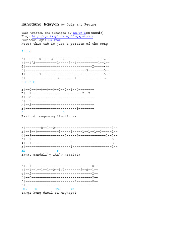 Hanggang Ngayon by Ogie and Regine | PDF