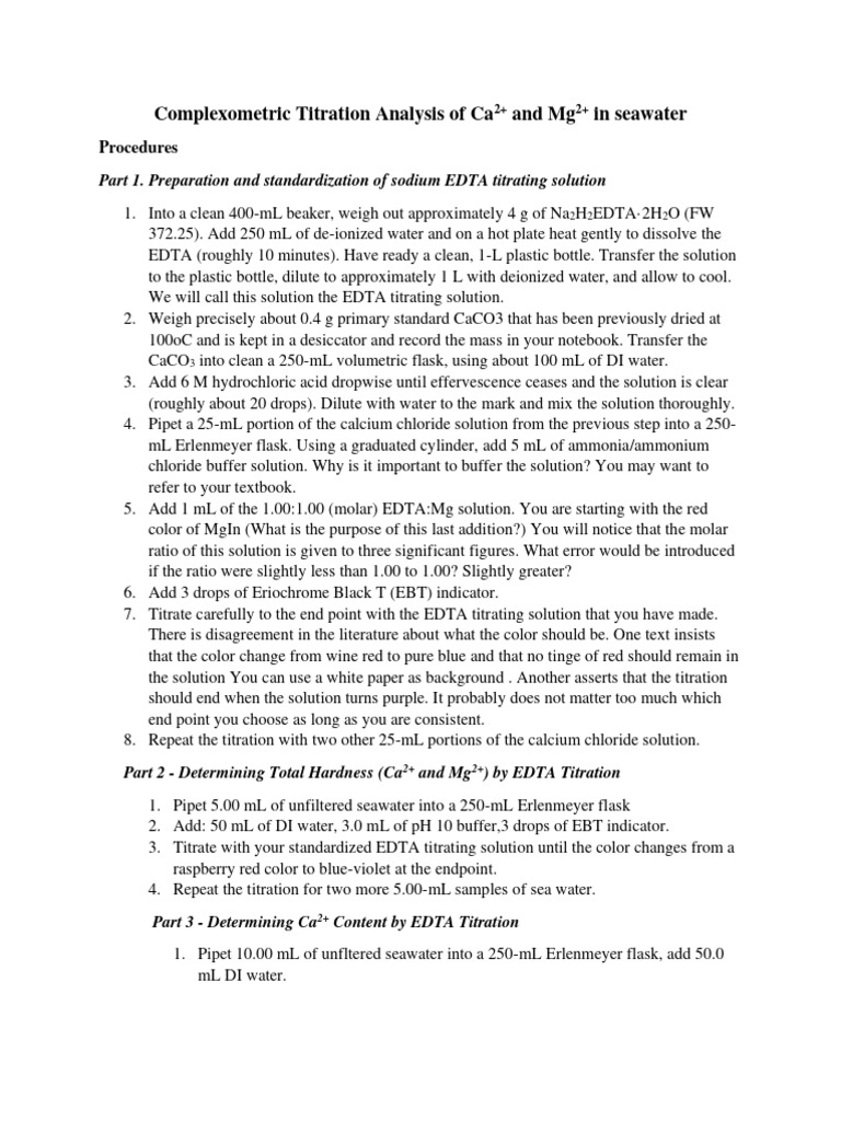 Exp 4 - Complexometric Titration | PDF | Titration | Chemistry