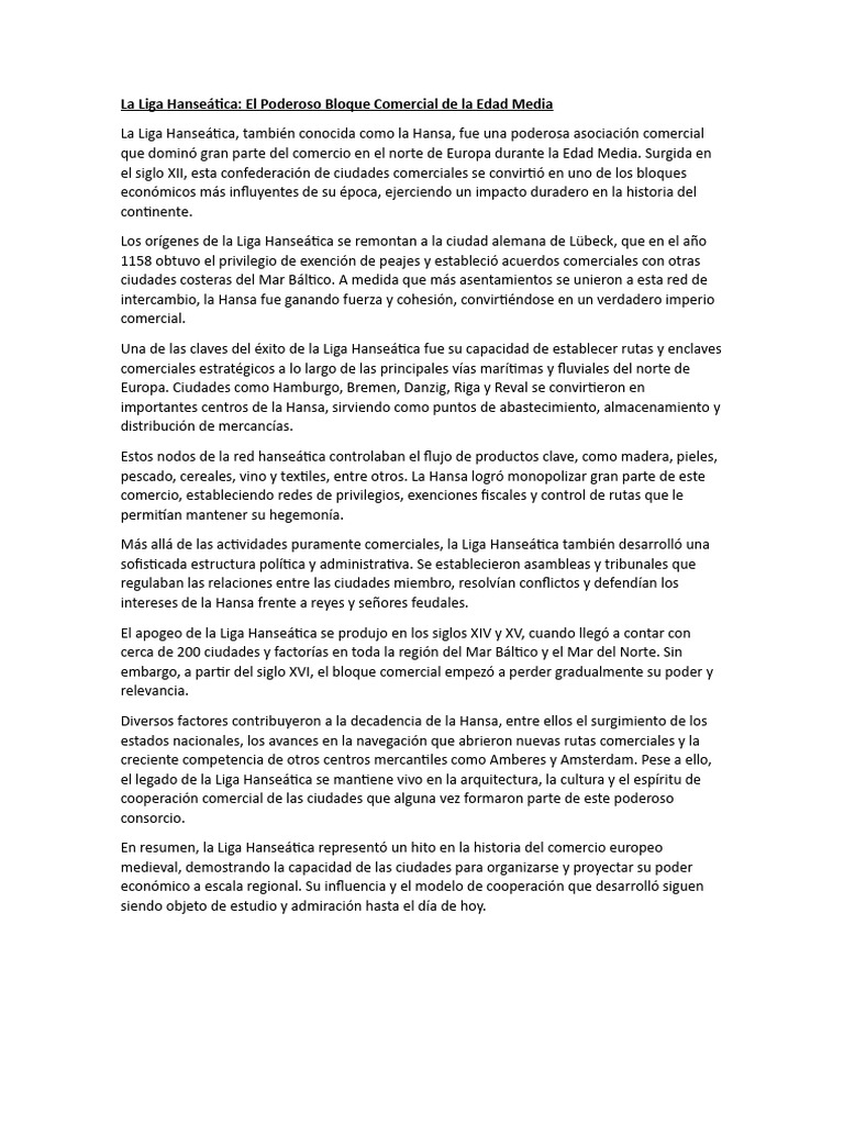 La Liga Hanseática | PDF | Europa