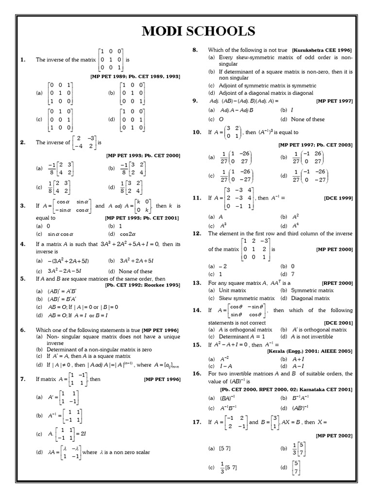 Ques. Determinants (Part 3) | PDF | Matrix (Mathematics) | Mathematical Objects