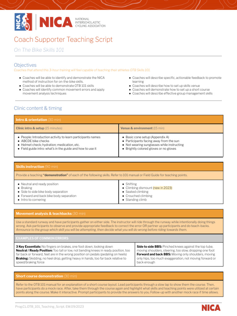 OTB 101 Outdoor Teaching Script | PDF