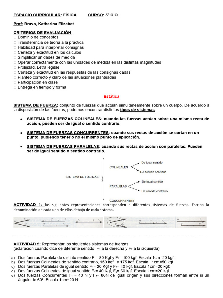 Estatica Sistemas de Fuerza, Teoria | PDF | Vector Euclidiano | Fuerza