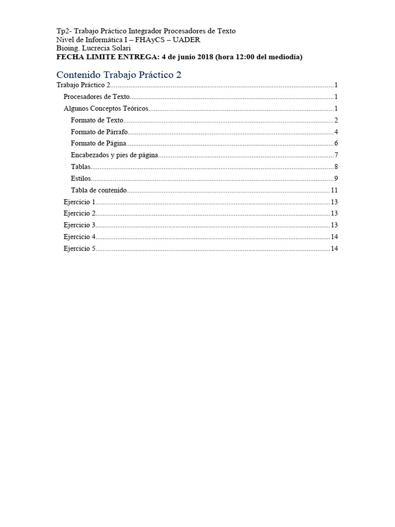 TP2 - Word - 2018 | PDF | Microsoft Word | Procesador de textos