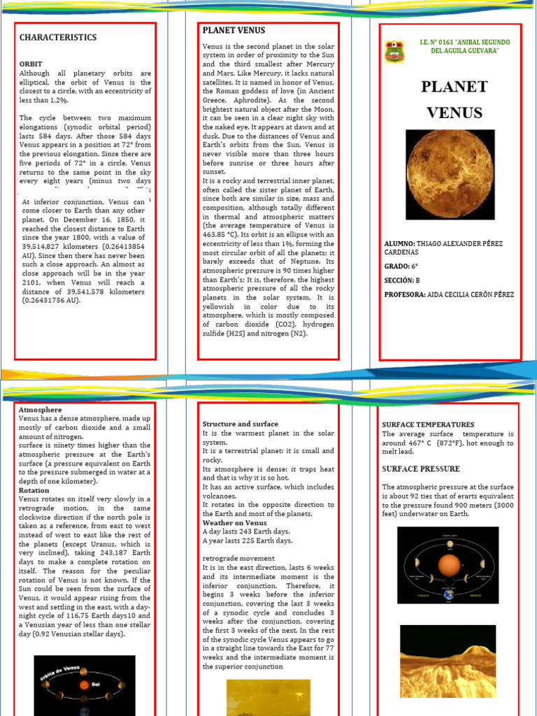 TRIPTICO-venus | PDF | Venus | Planets